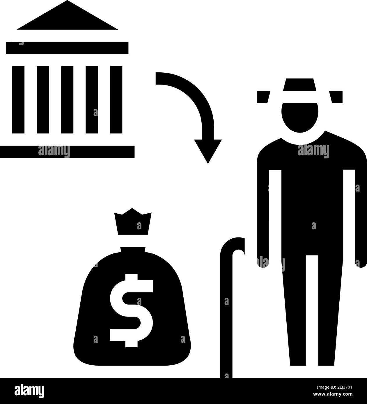 pension benefits glyph icon vector illustration Stock Vector Image ...