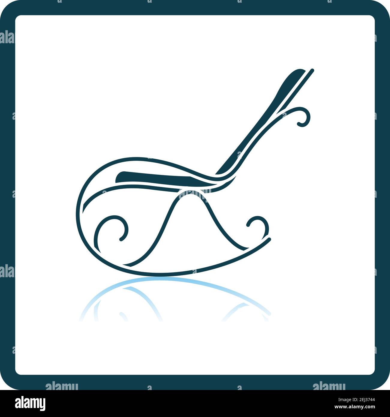 Rocking Chair Icon. Square Shadow Reflection Design. Vector ...