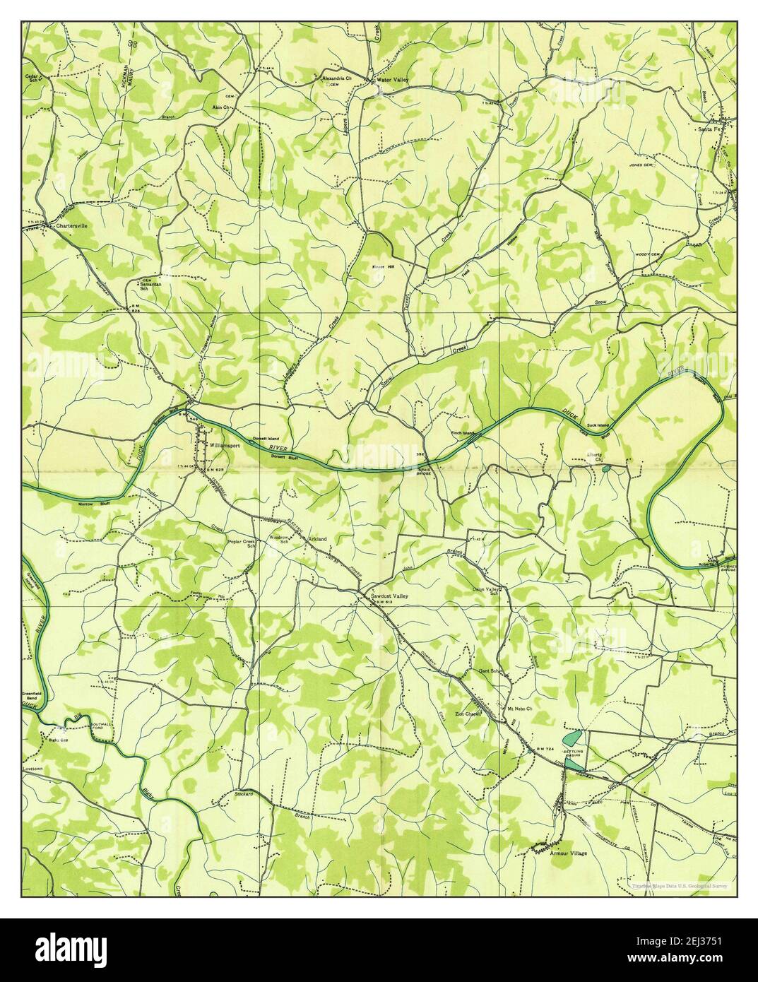 Williamsport, Tennessee, map 1936, 1:24000, United States of America by ...