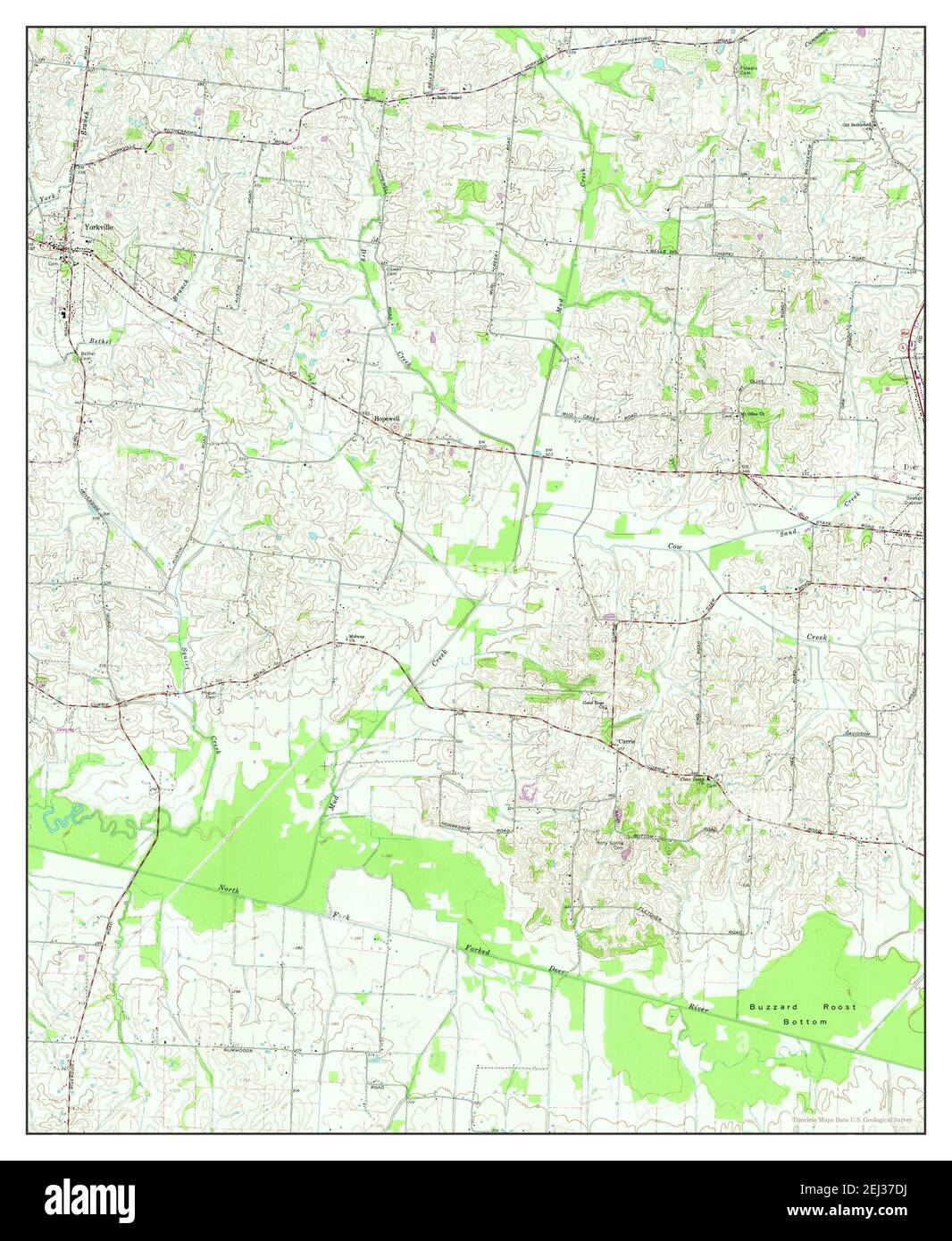 Yorkville, Tennessee, map 1964, 1:24000, United States of America by ...