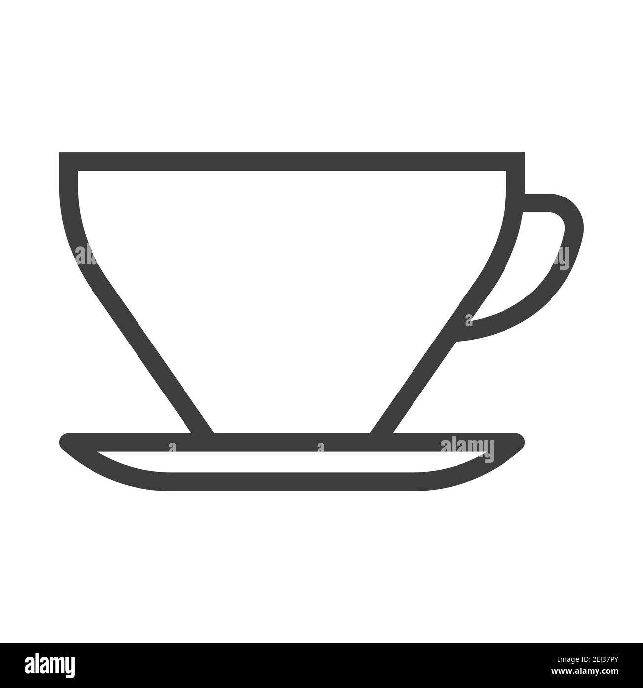 Cup of hot tea, coffe. Simple food icon in trendy line style isolated ...