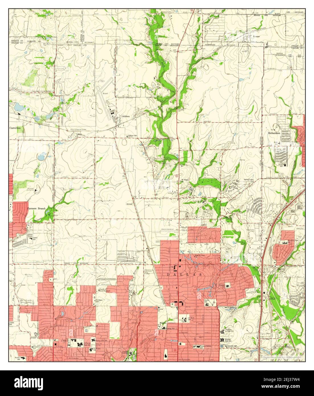 Addison, Texas, map 1959, 1:24000, United States of America by Timeless ...