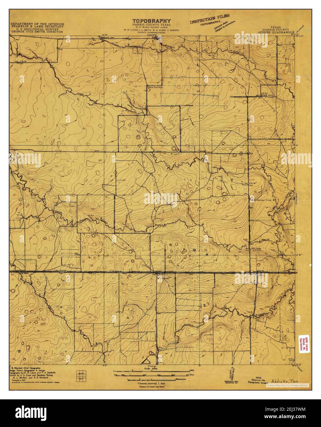Addicks, Texas, map 1915, 1:24000, United States of America by Timeless ...