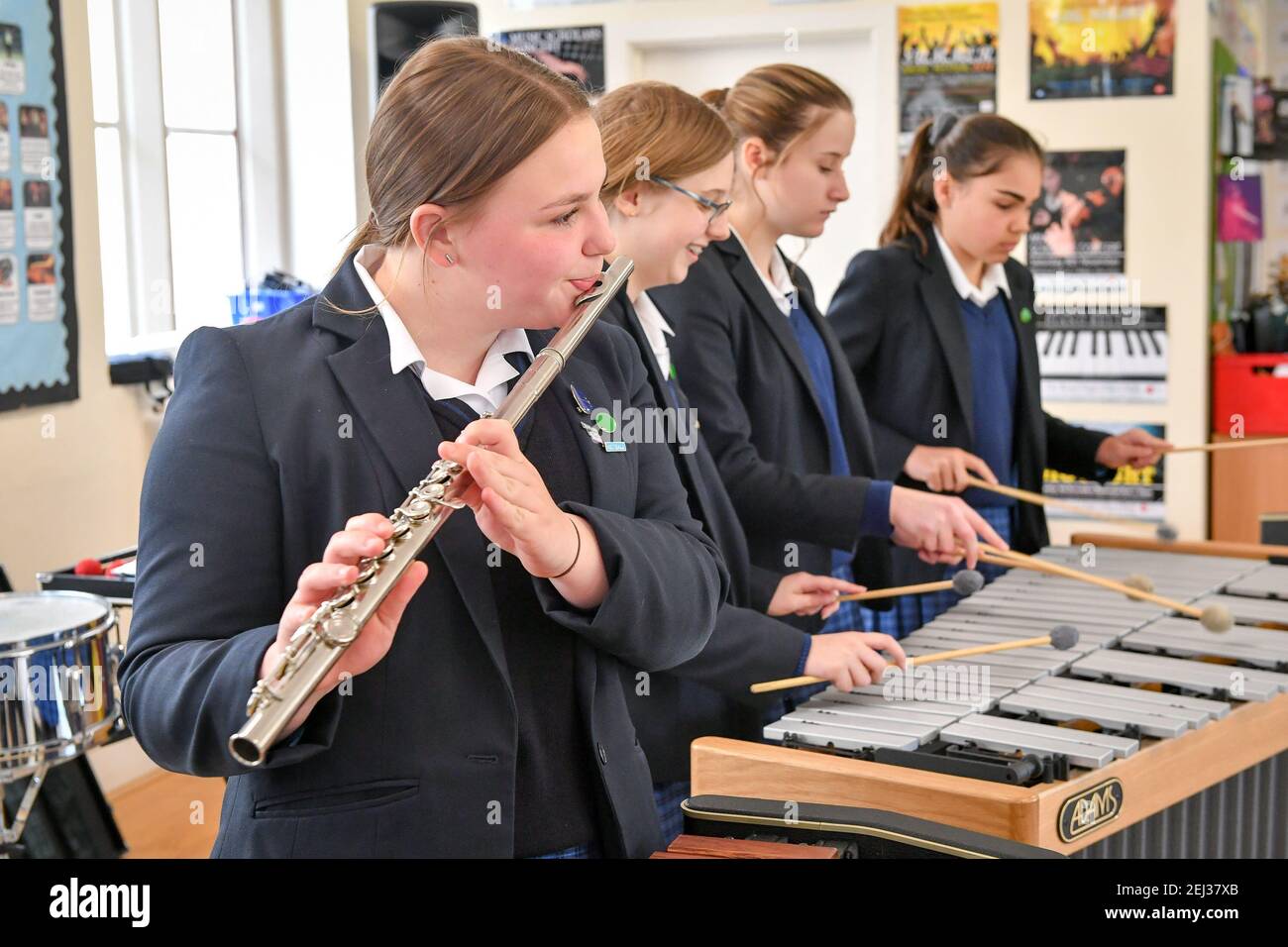 Students Playing Musical Instruments High Resolution Stock Photography ...