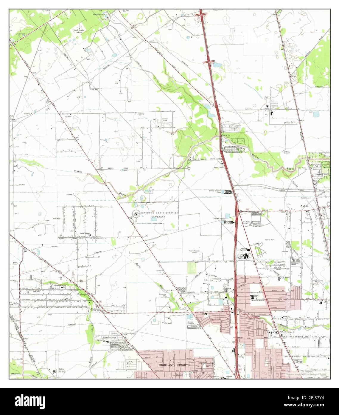 Aldine, Texas, map 1967, 1:24000, United States of America by Timeless ...
