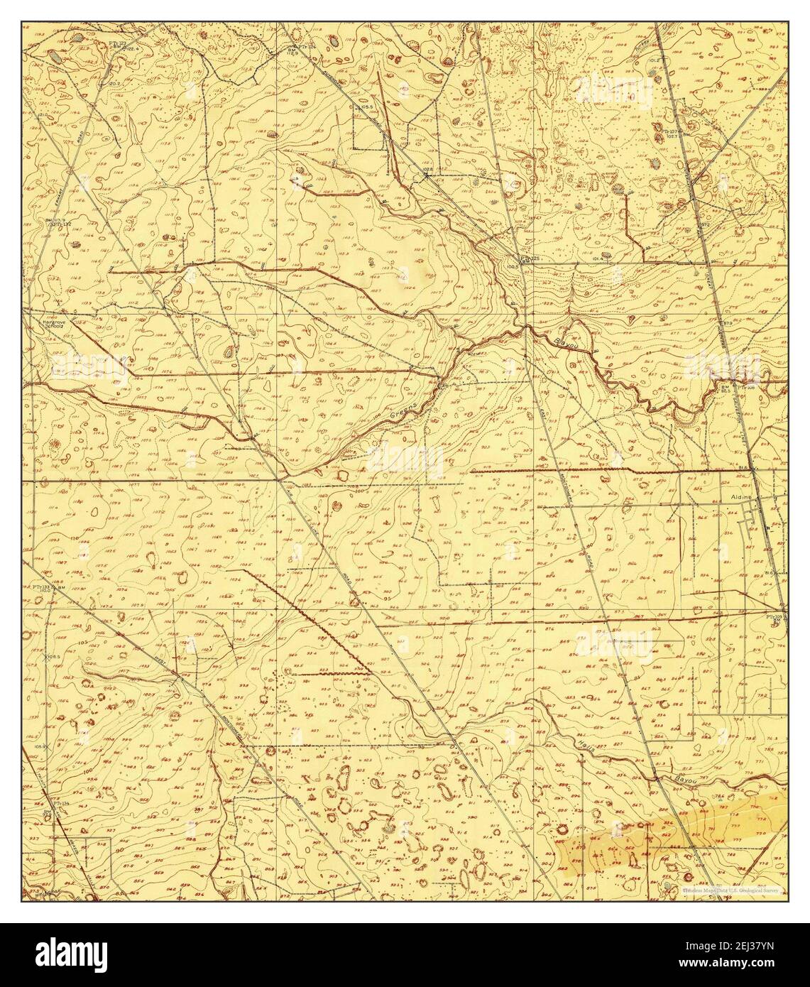 Aldine, Texas, map 1916, 1:24000, United States of America by Timeless ...