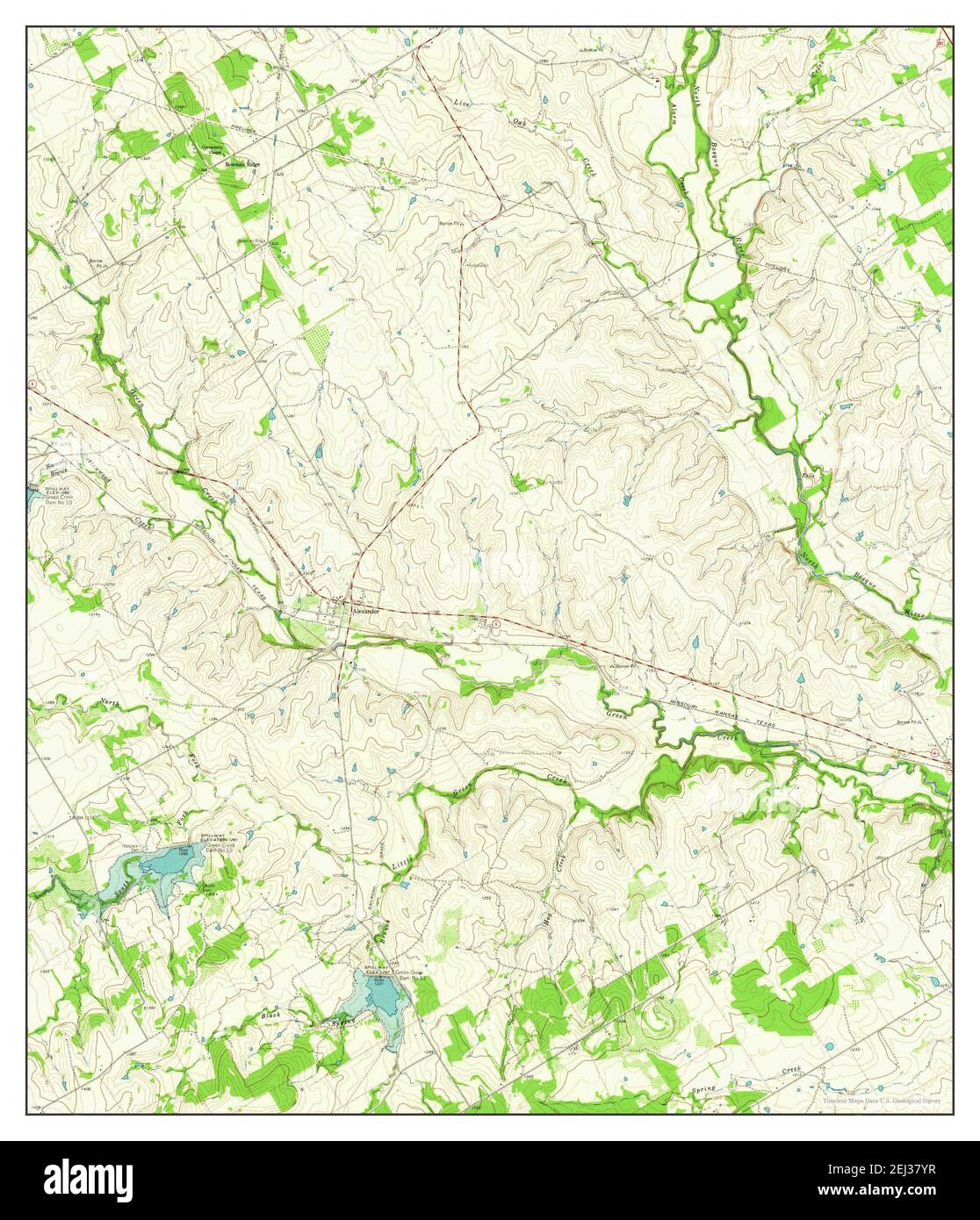 Alexander, Texas, map 1961, 1:24000, United States of America by ...