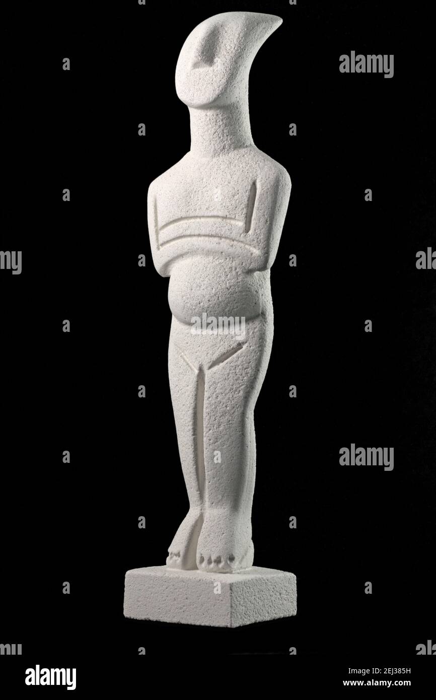 Cycladic figurine, sample of the Cycladic civilization that developed ...