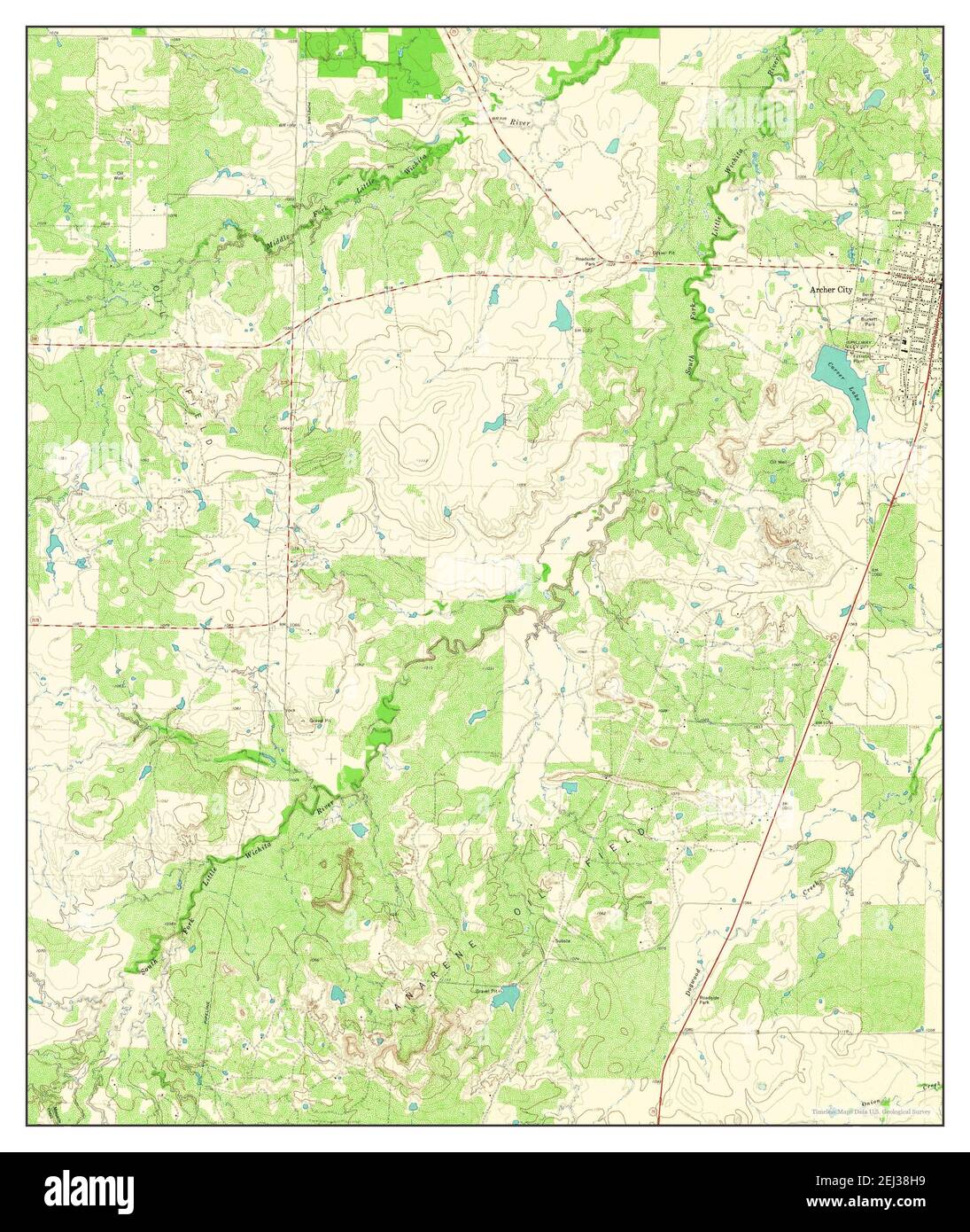 Archer City West, Texas, map 1964, 1:24000, United States of America by ...