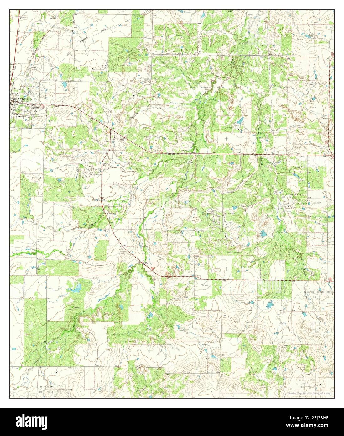 Archer City East, Texas, map 1963, 1:24000, United States of America by ...