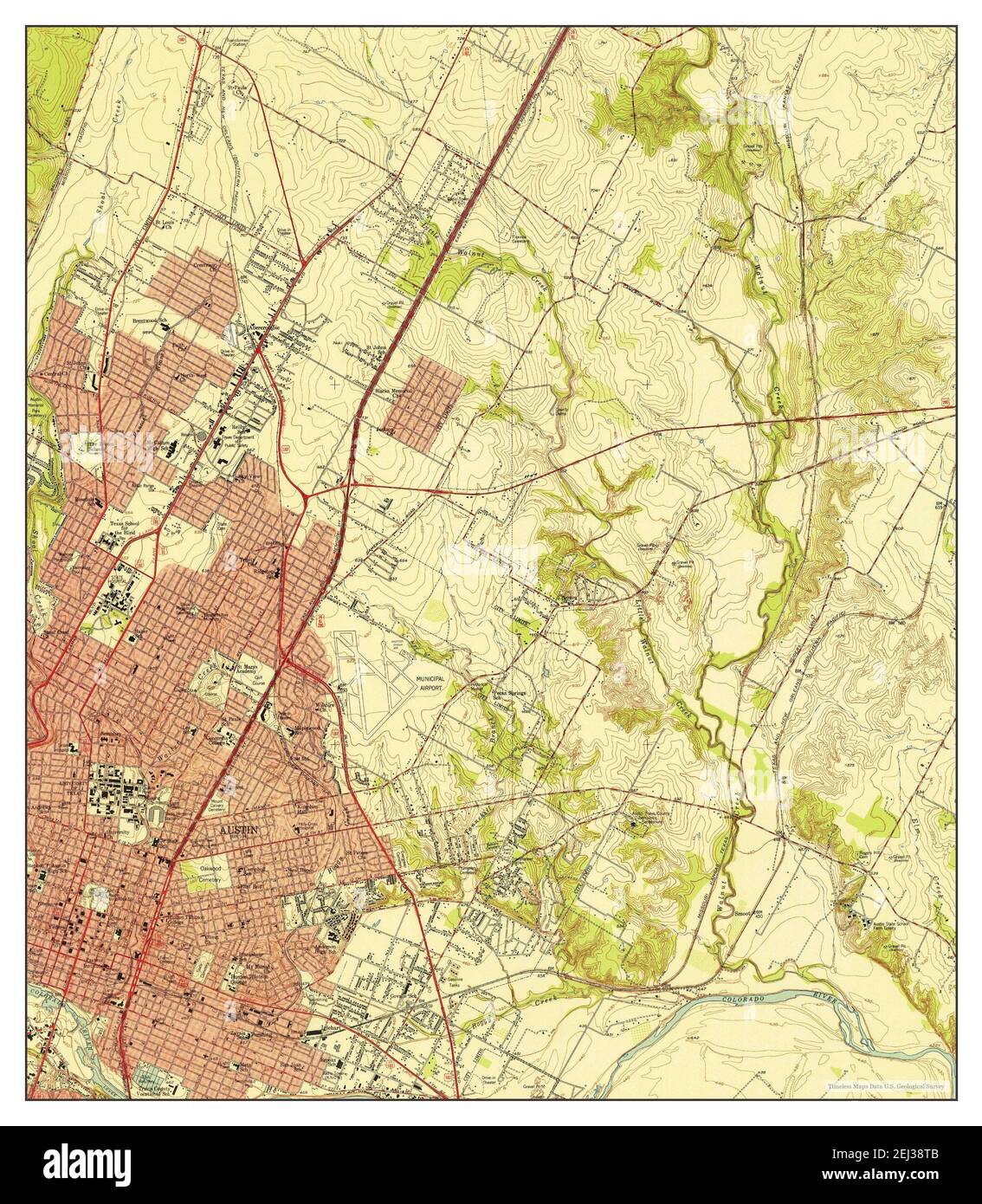 Austin East, Texas, map 1954, 1:24000, United States of America by ...
