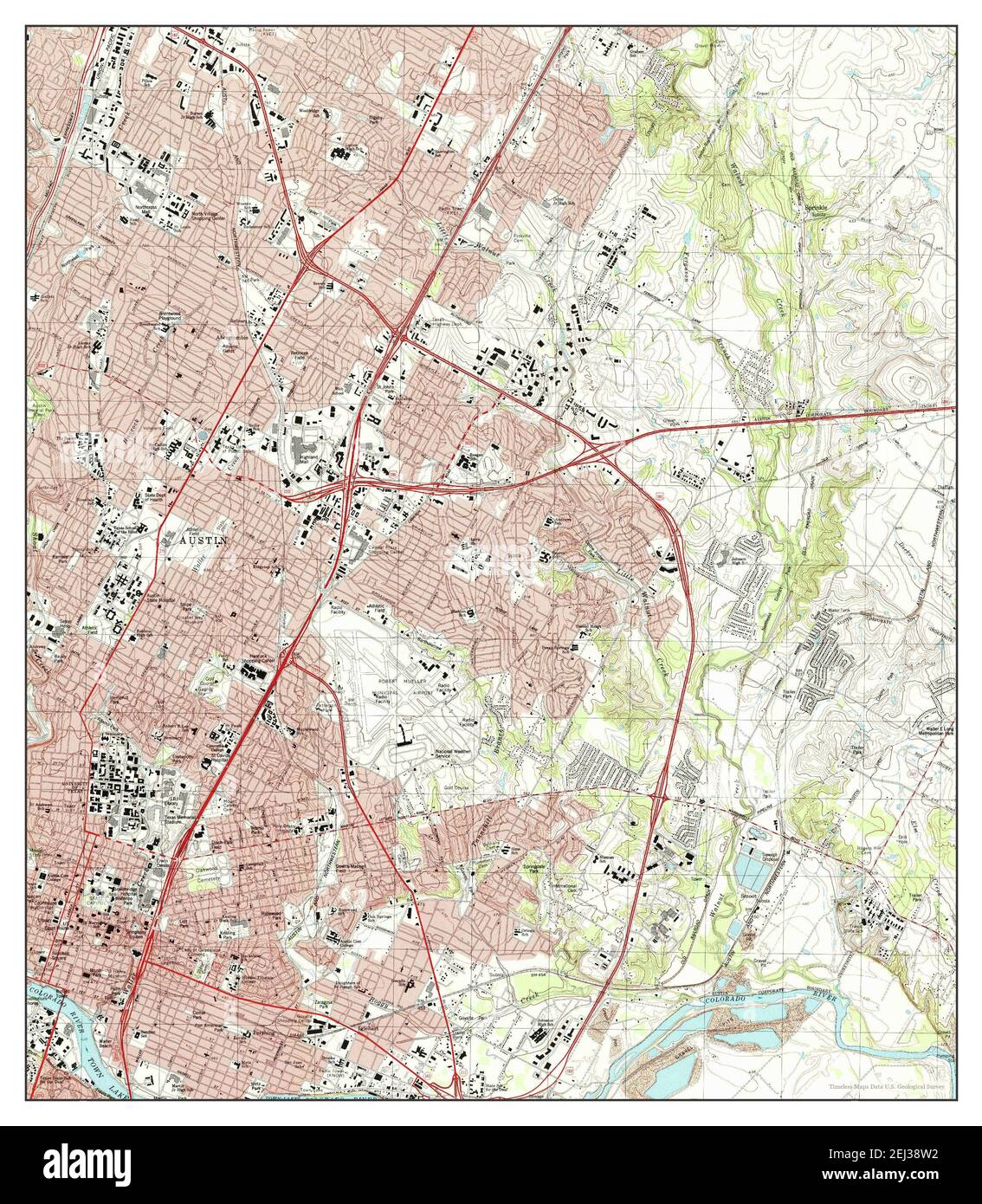 Austin East, Texas, map 1988, 1:24000, United States of America by ...