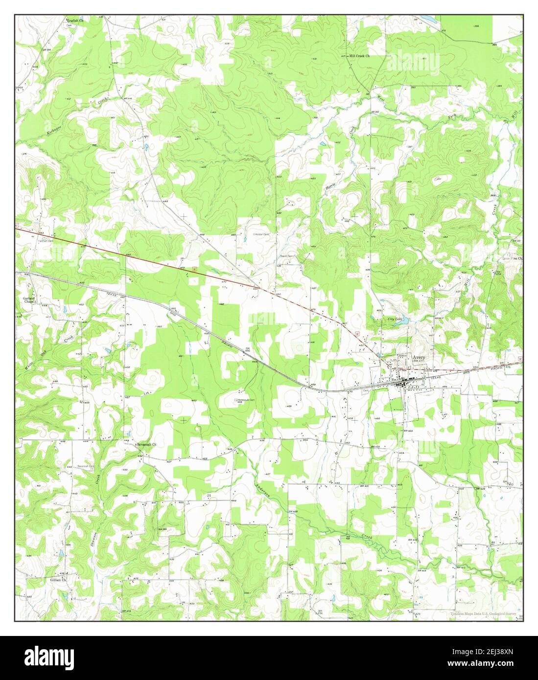 Avery, Texas, map 1951, 1:24000, United States of America by Timeless ...