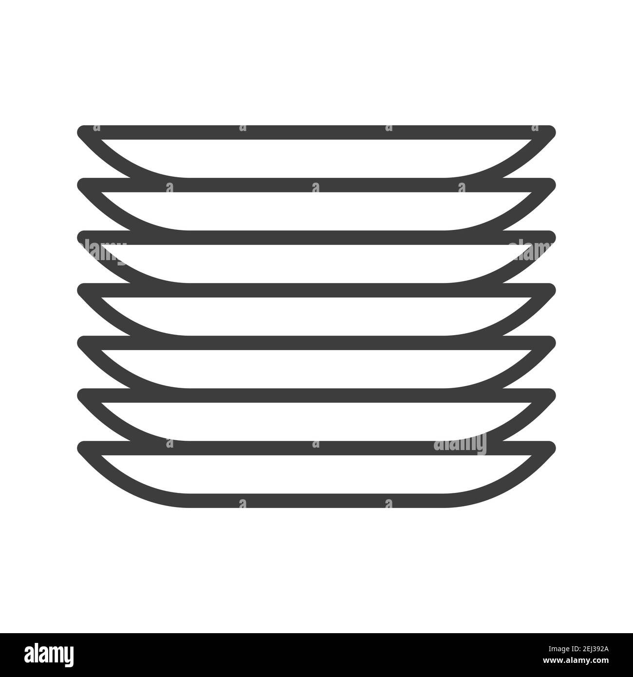 Dishes, plates. Simple food icon in trendy line style isolated on white ...