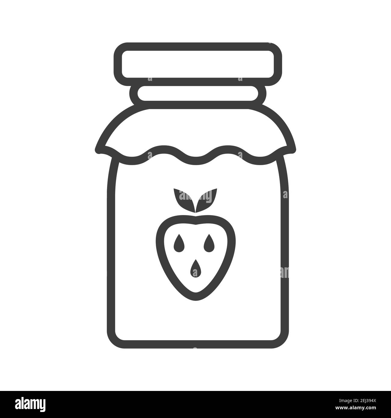 Strawberry jam jar. Simple food icon in trendy style isolated on white ...