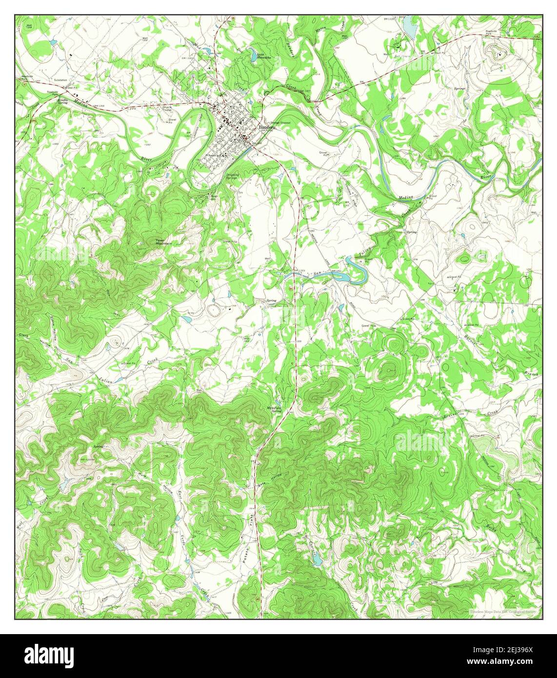 Bandera, Texas, map 1964, 1:24000, United States of America by Timeless ...