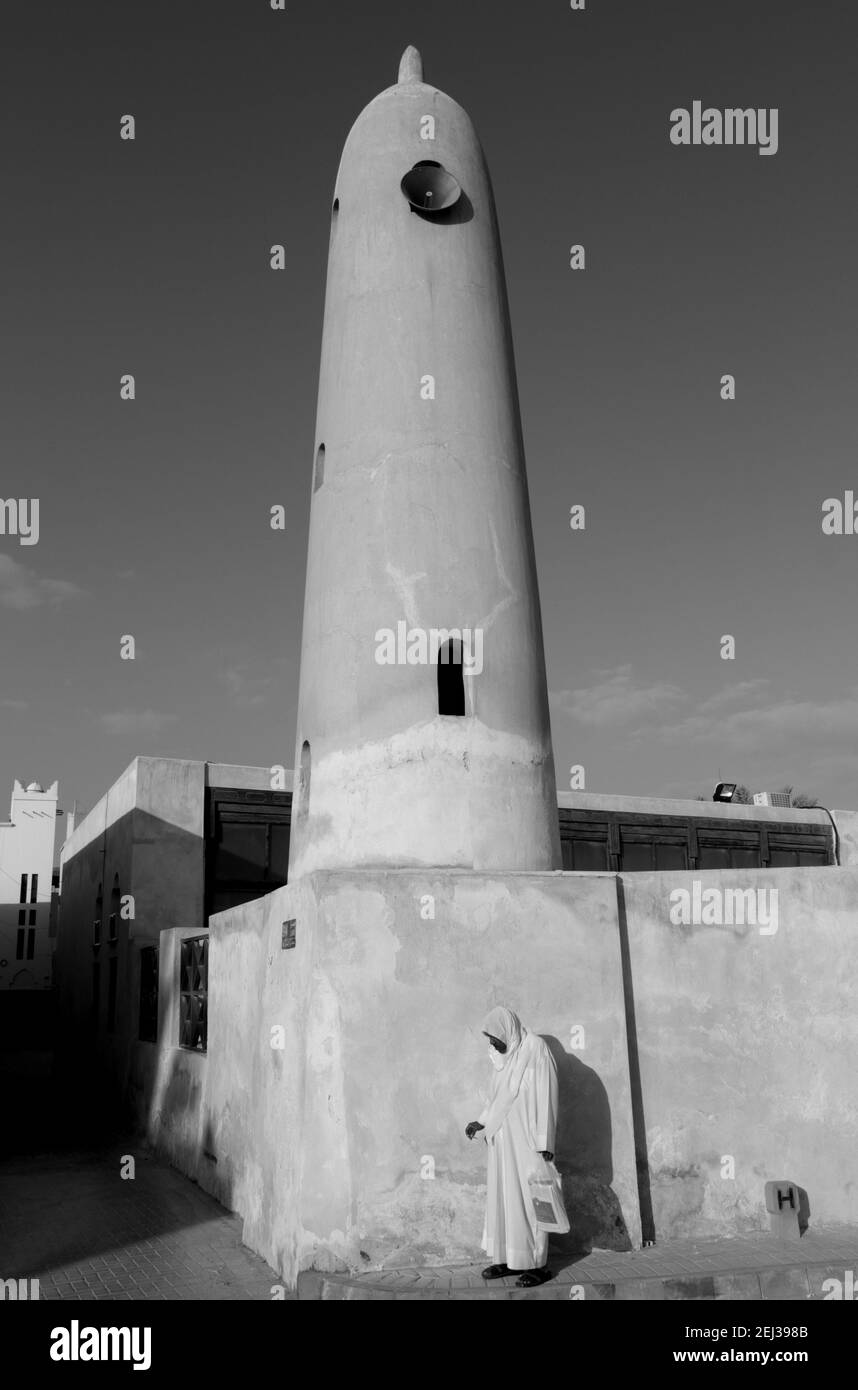 White mosque minaret on Black and White Stock Photos & Images - Alamy