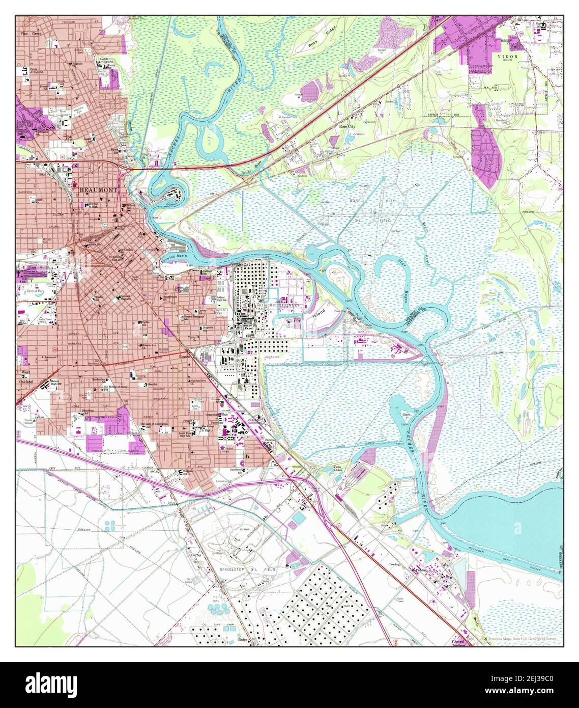Beaumont East, Texas, map 1960, 1:24000, United States of America by ...