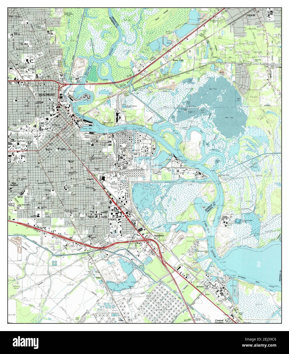 Beaumont East, Texas, map 1994, 1:24000, United States of America by ...
