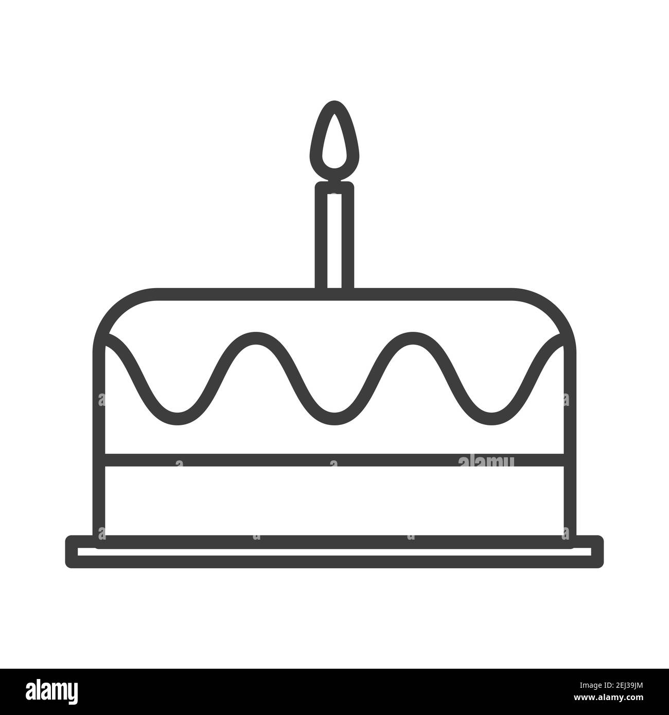 Birthday Cake. Simple food icon in trendy style isolated on white ...