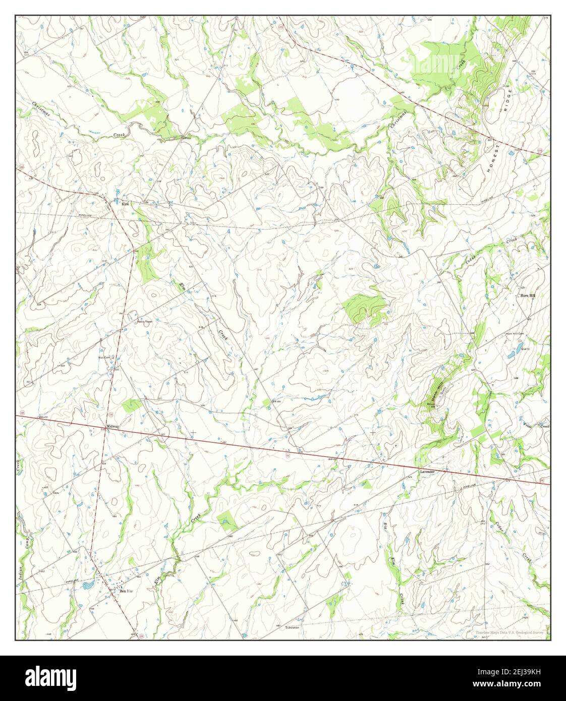 Ben Hur, Texas, map 1966, 1:24000, United States of America by Timeless ...