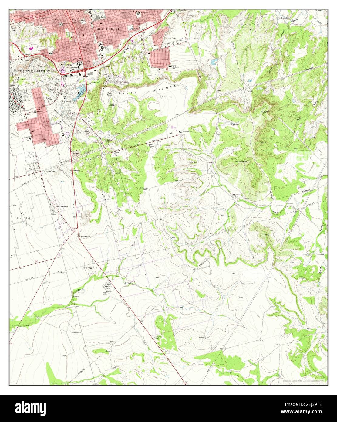 Big Spring South, Texas, map 1971, 1:24000, United States of America by ...