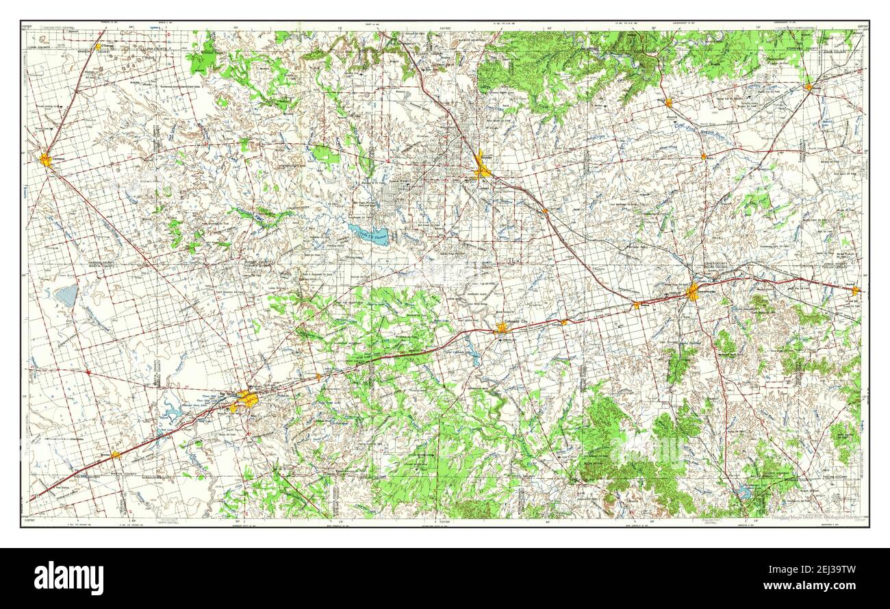 Big Spring, Texas, map 1954, 1:250000, United States of America by ...