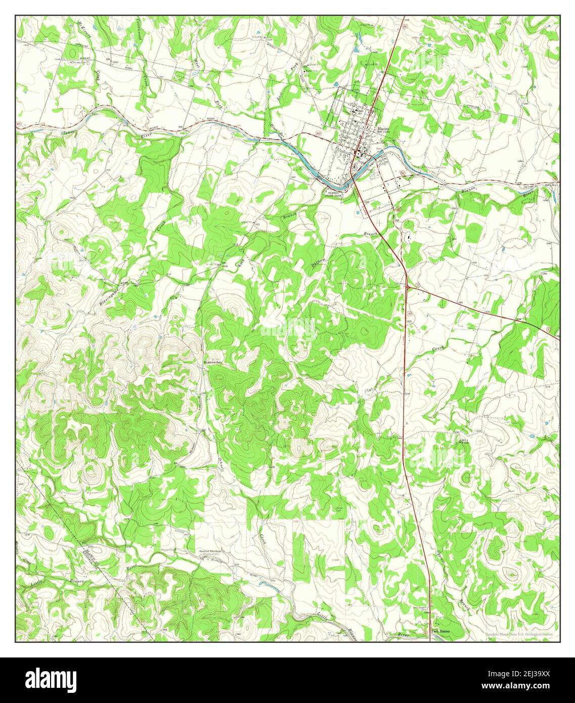 Blanco, Texas, map 1963, 1:24000, United States of America by Timeless ...