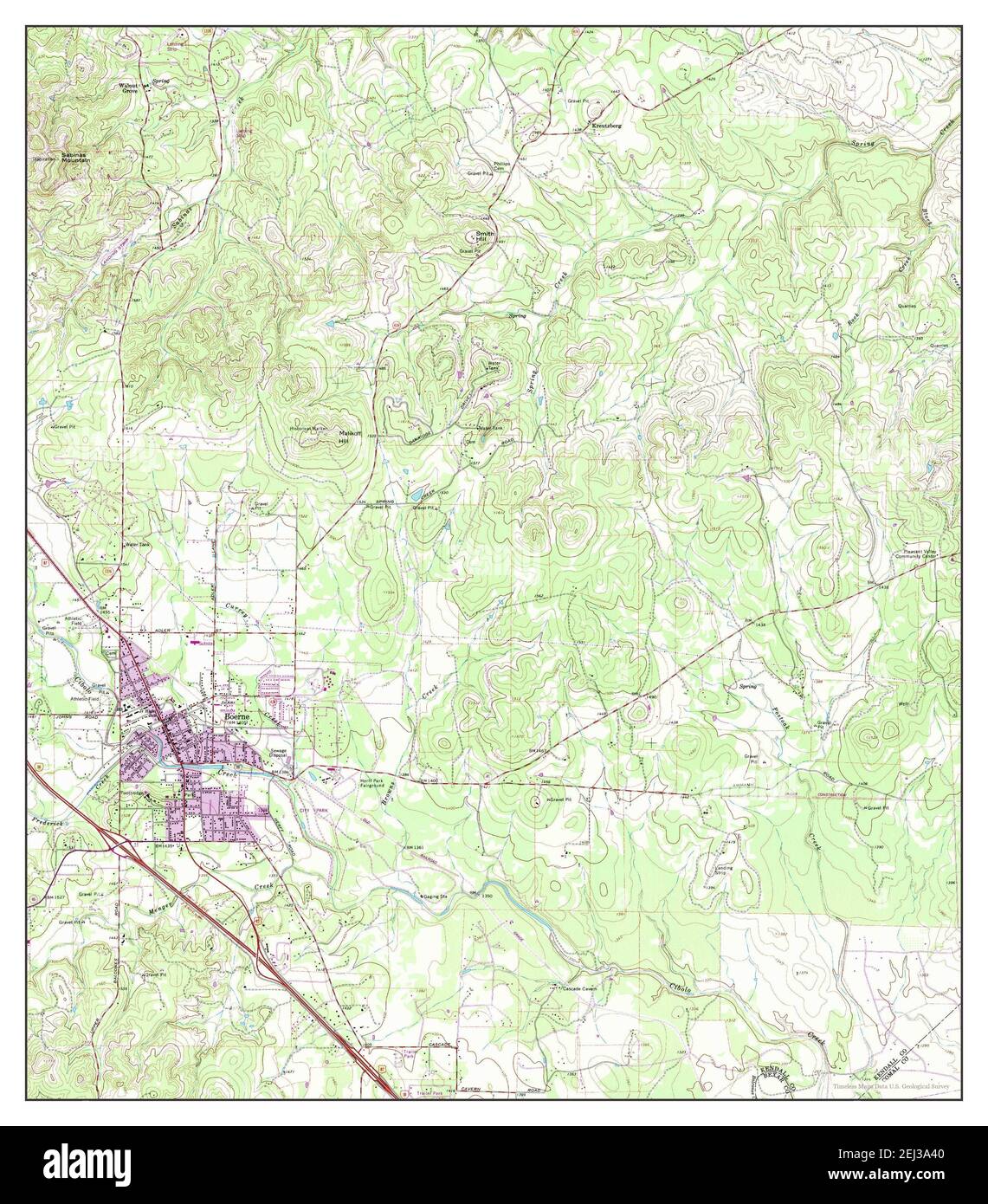 Boerne, Texas, map 1964, 1:24000, United States of America by Timeless ...