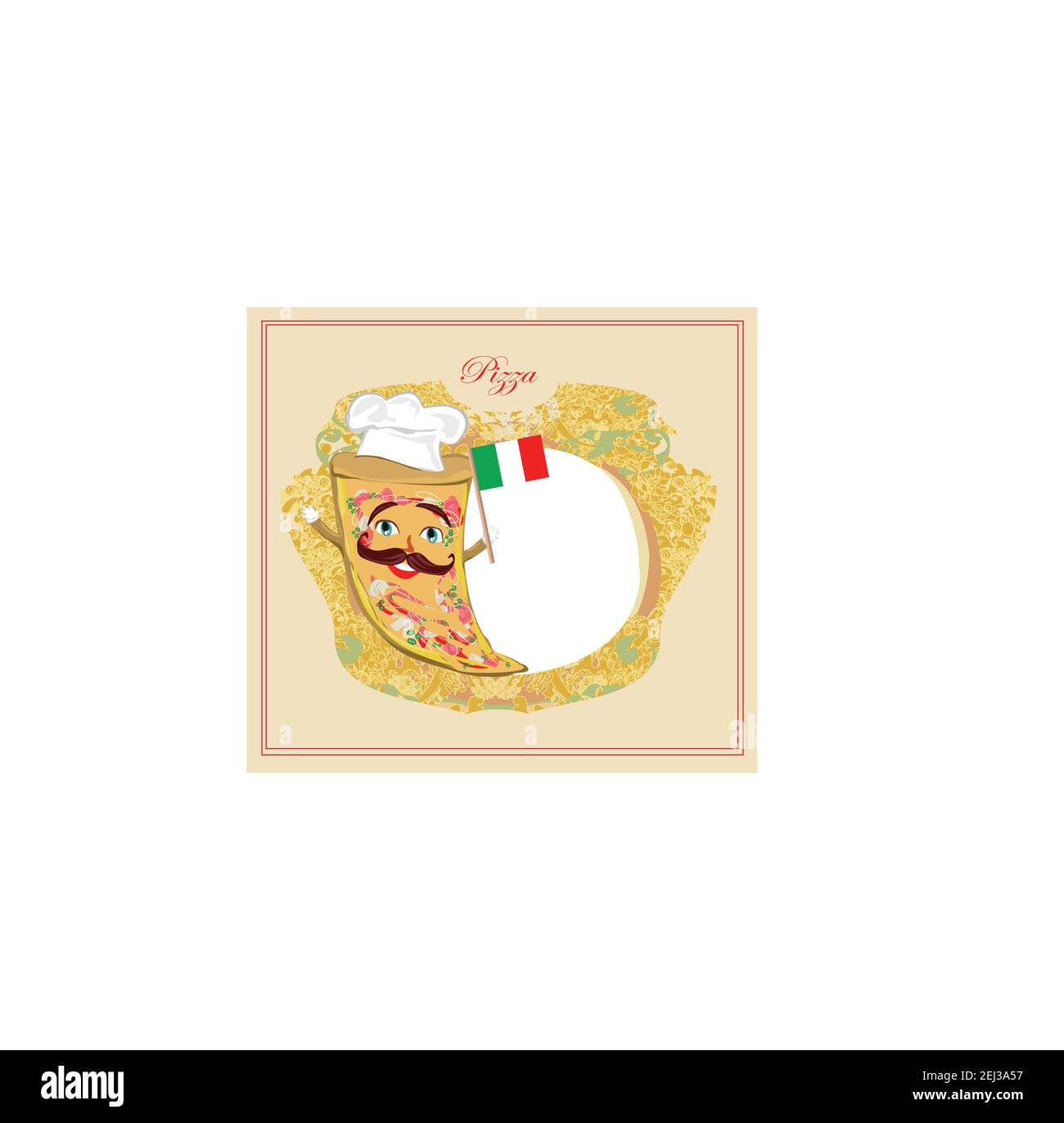 Cartoon pizza chef - decorative card Stock Vector Image & Art - Alamy