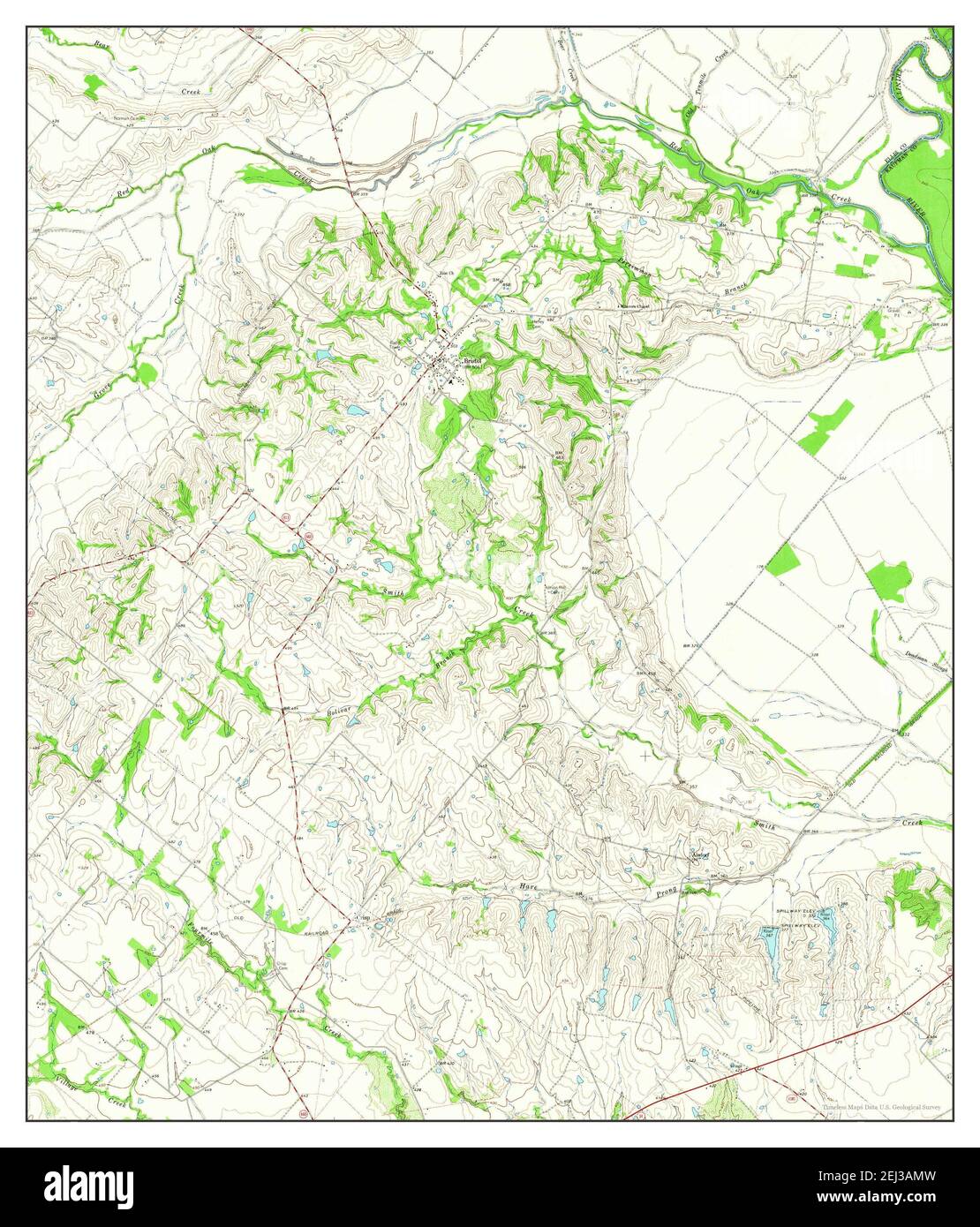 Bristol, Texas, map 1962, 1:24000, United States of America by Timeless ...