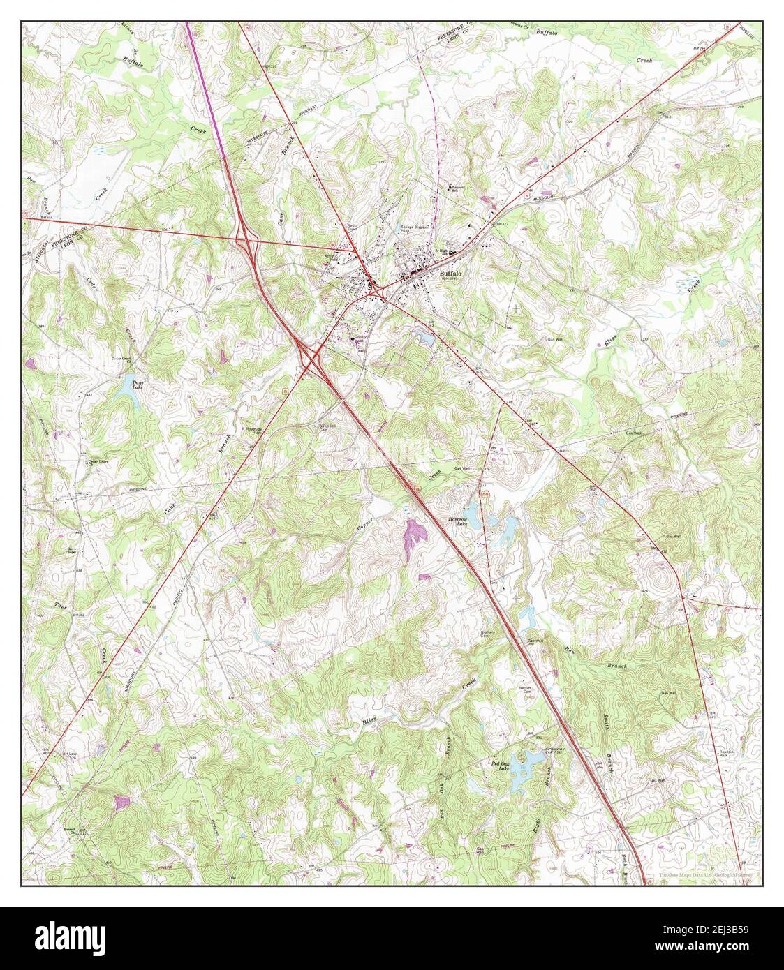 Buffalo, Texas, map 1965, 1:24000, United States of America by Timeless ...