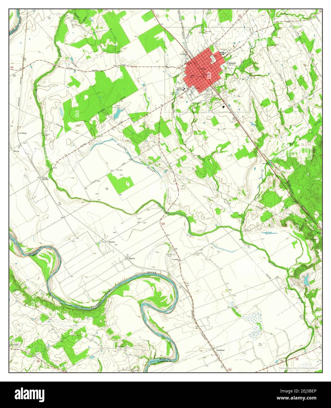 Calvert, Texas, map 1962, 1:24000, United States of America by Timeless ...