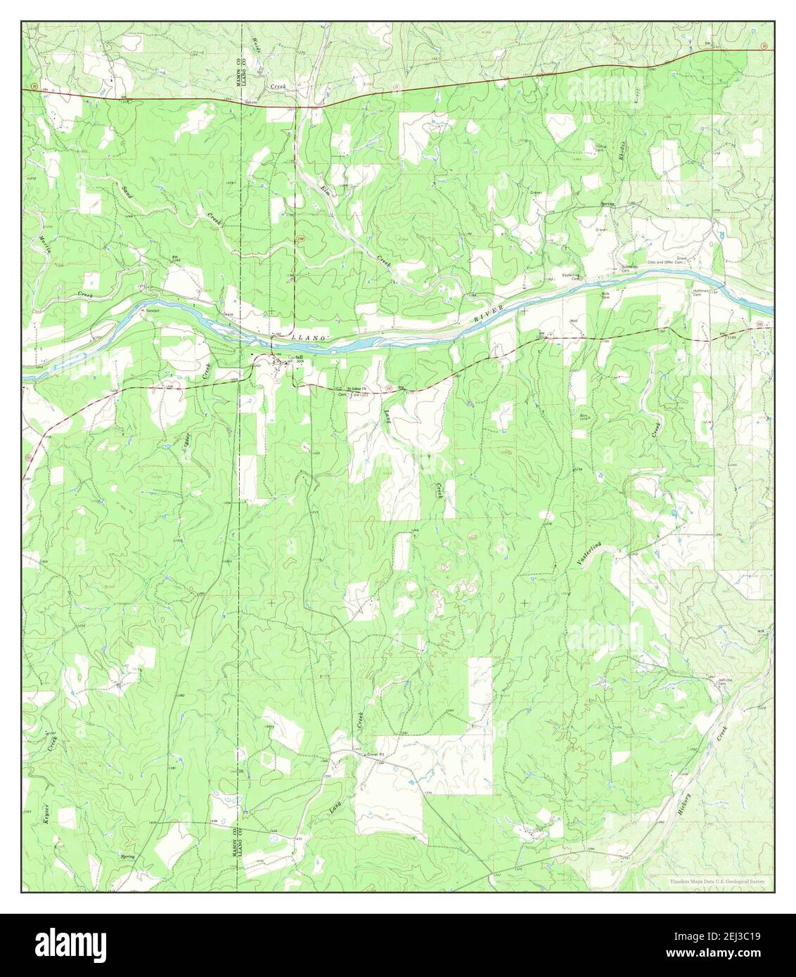 Castell, Texas, map 1967, 1:24000, United States of America by Timeless ...