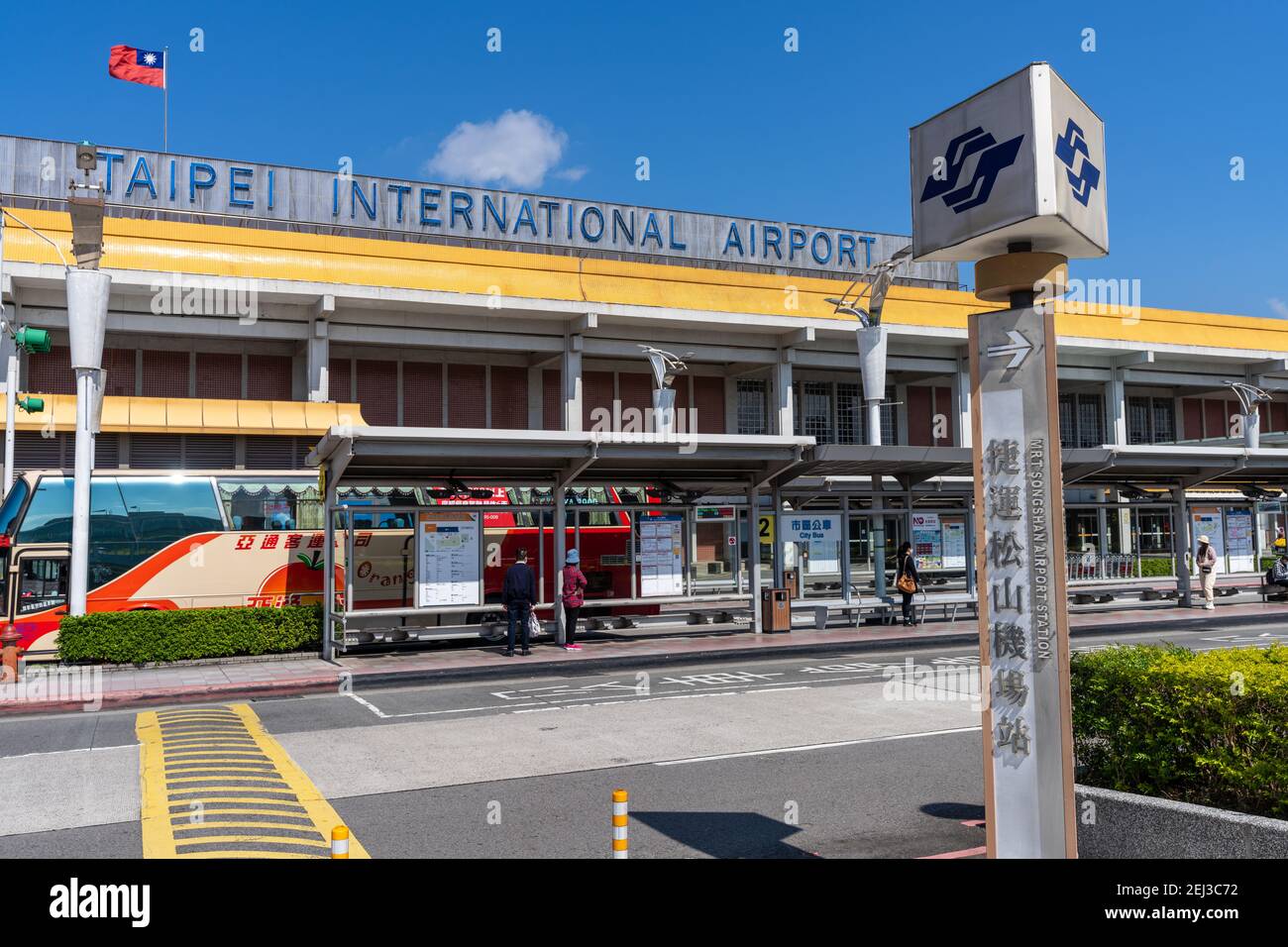 Bus Station of Songshan Airport, officially Taipei International Airport Stock Photo - Alamy