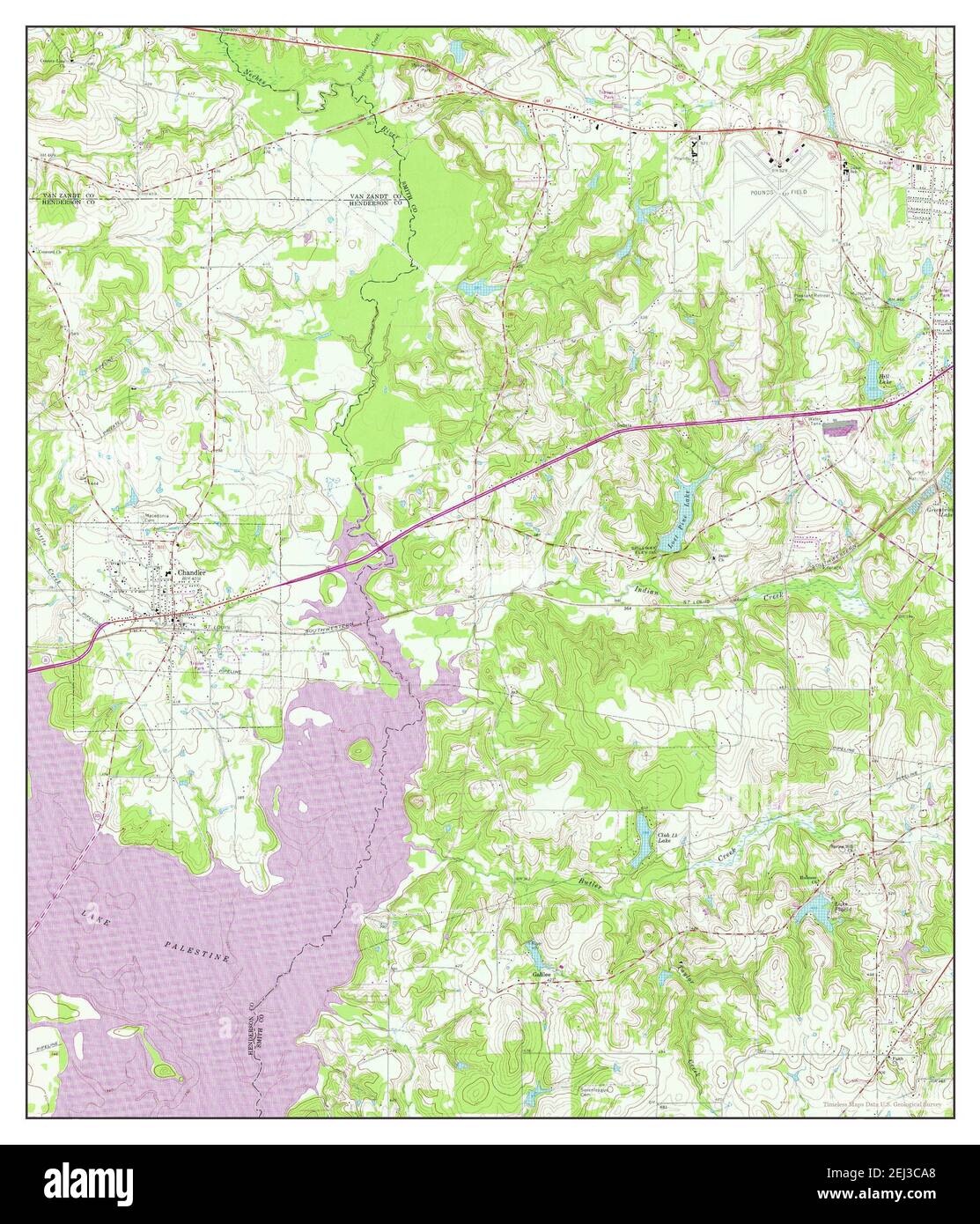 Chandler, Texas, map 1966, 1:24000, United States of America by ...