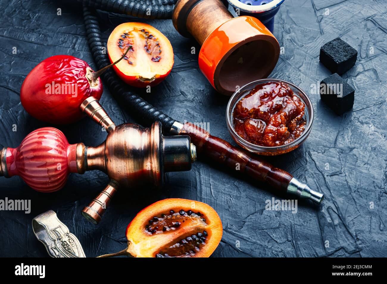 Hookah or shisha with tobacco with tamarillo aroma.Arabian shisha Stock ...