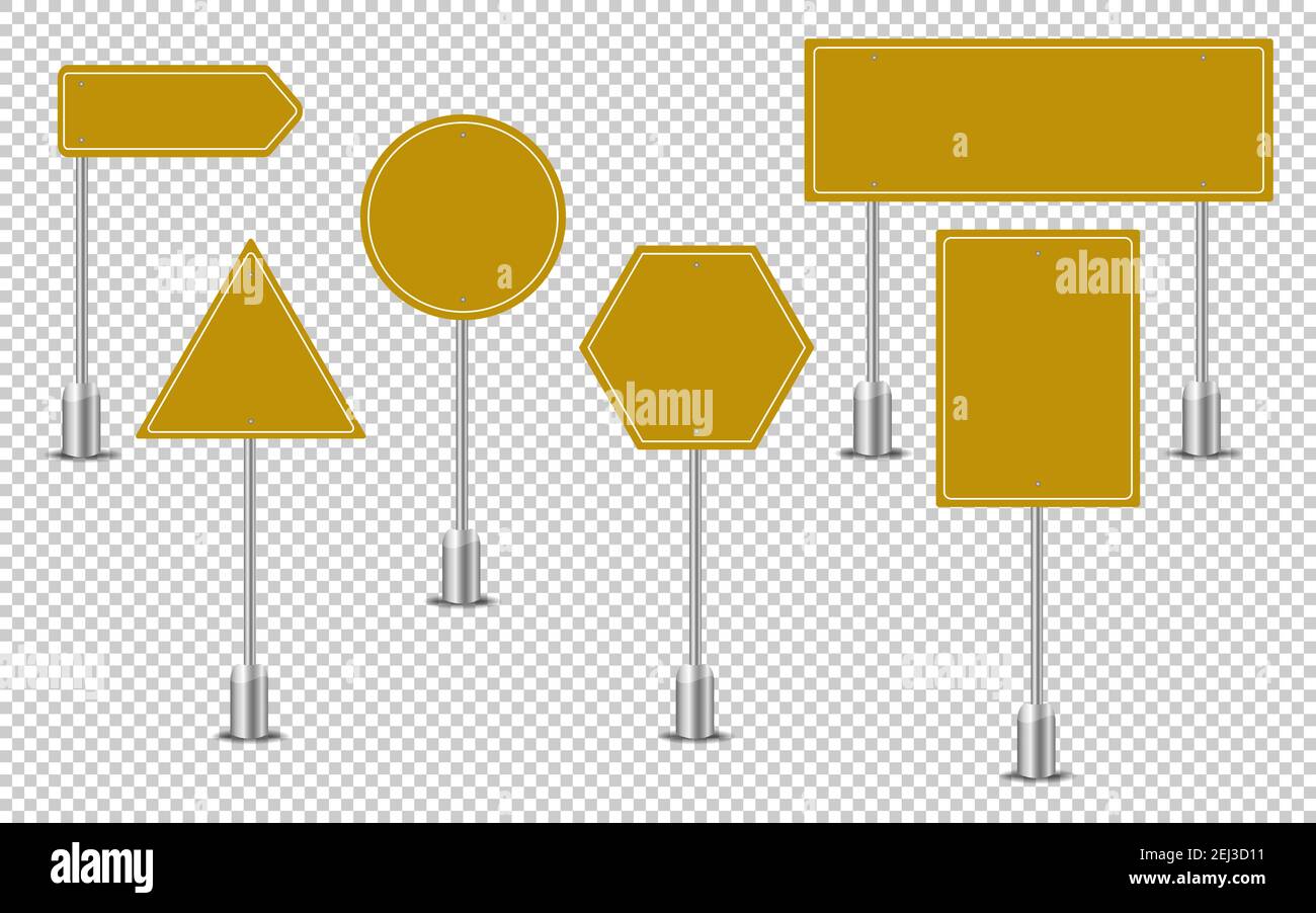 Blank yellow warning signs hi-res stock photography and images - Alamy