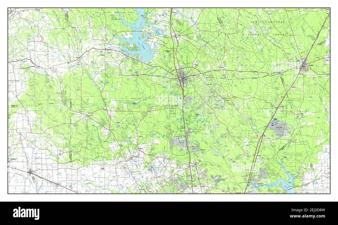 Conroe, Texas, map 1985, 1:100000, United States of America by Timeless ...
