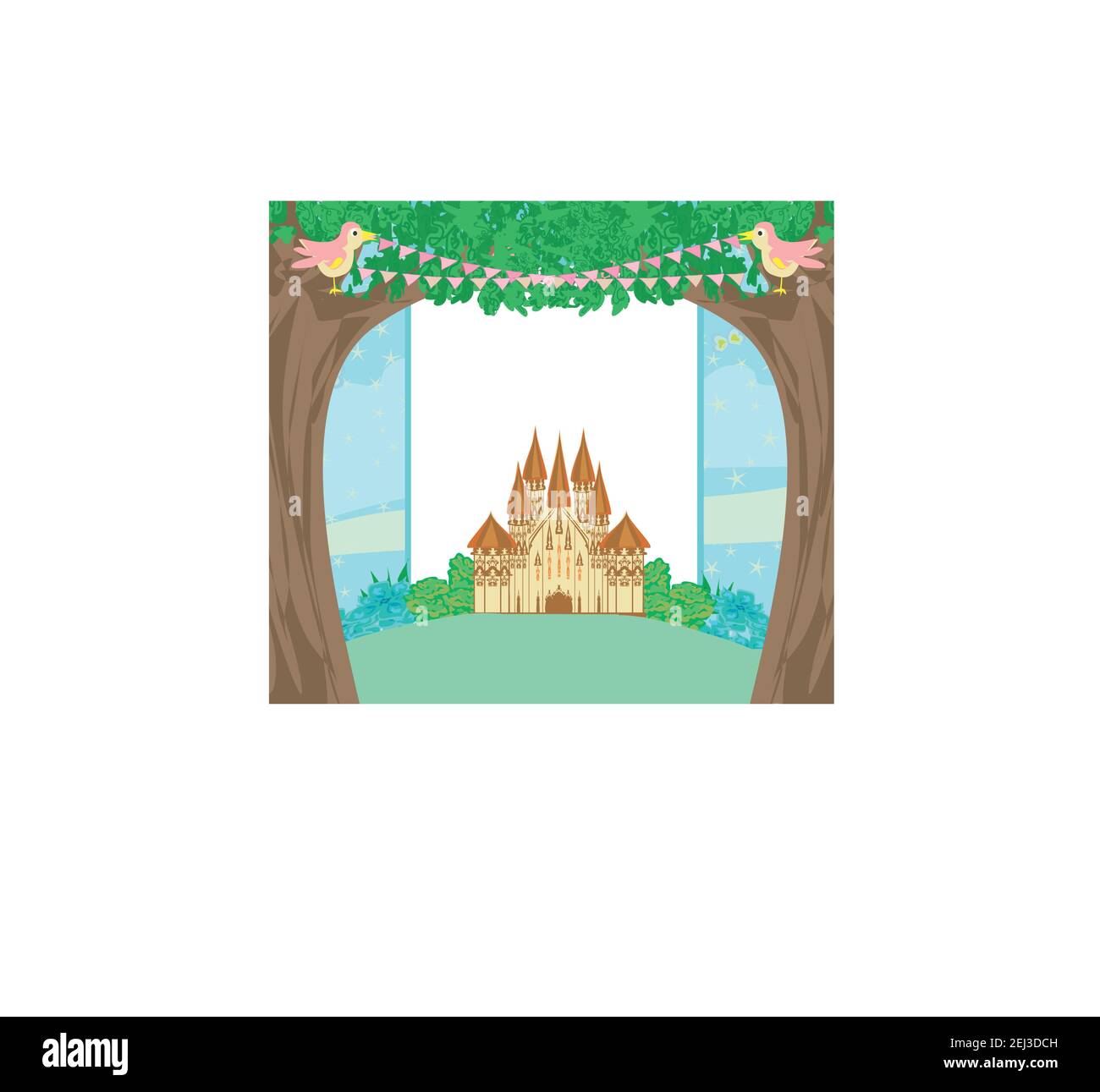 Magic FairyTale Princess Castle card Stock Vector Image & Art - Alamy
