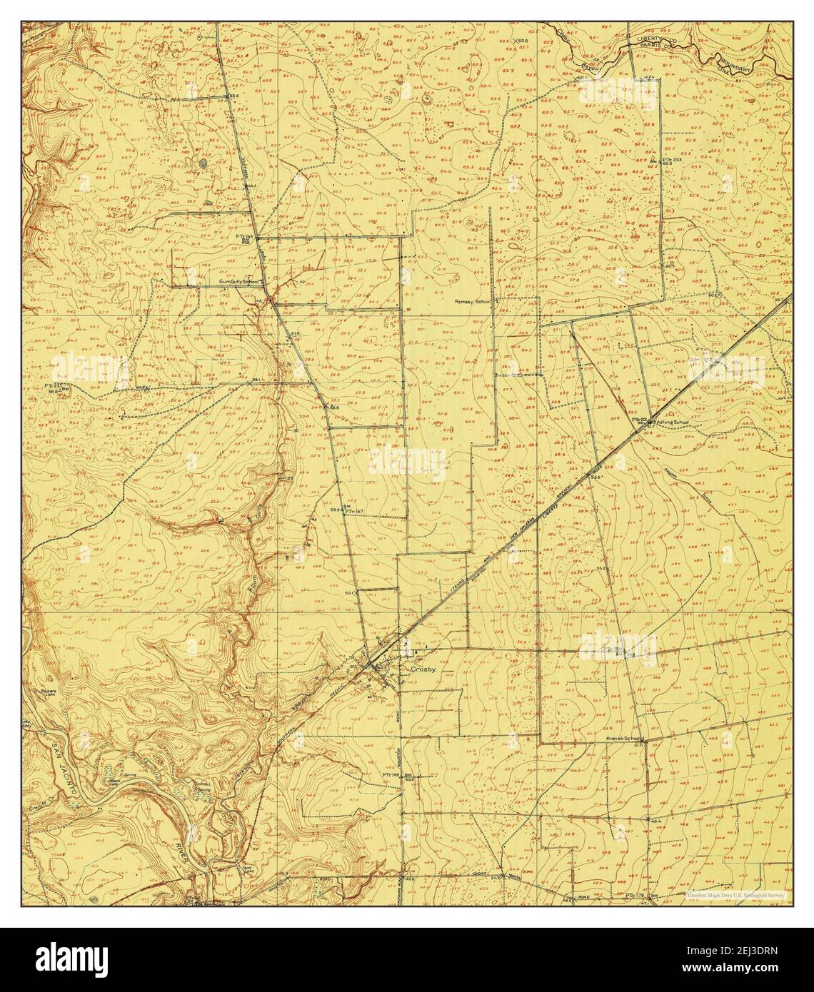 Crosby, Texas, map 1916, 1:24000, United States of America by Timeless ...