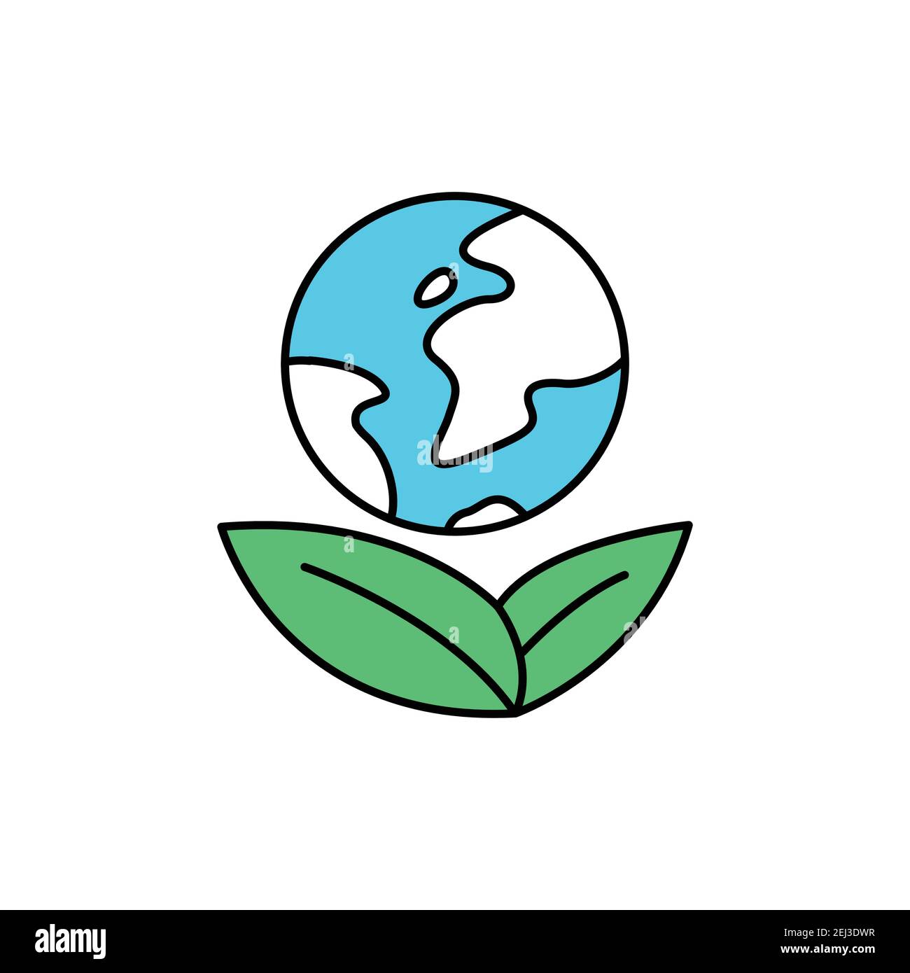 Eco earth color line icon. Pictogram for web page, mobile app, promo ...