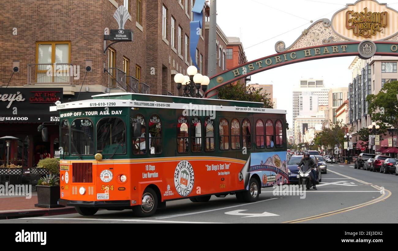 SAN DIEGO, CALIFORNIA USA - 30 JAN 2020: Gaslamp Quarter historic ...