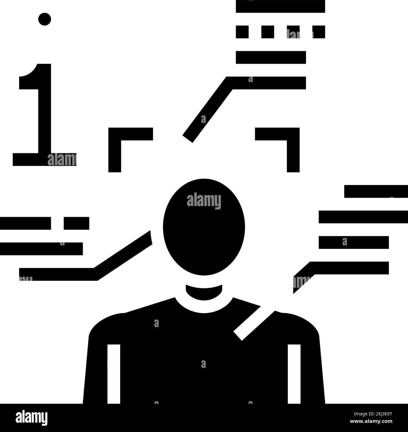 person information and identification glyph icon vector illustration ...