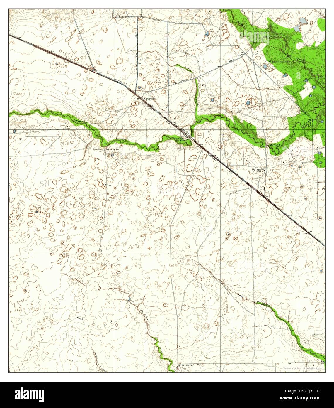 Cypress, Texas, map 1915, 1:24000, United States of America by Timeless ...