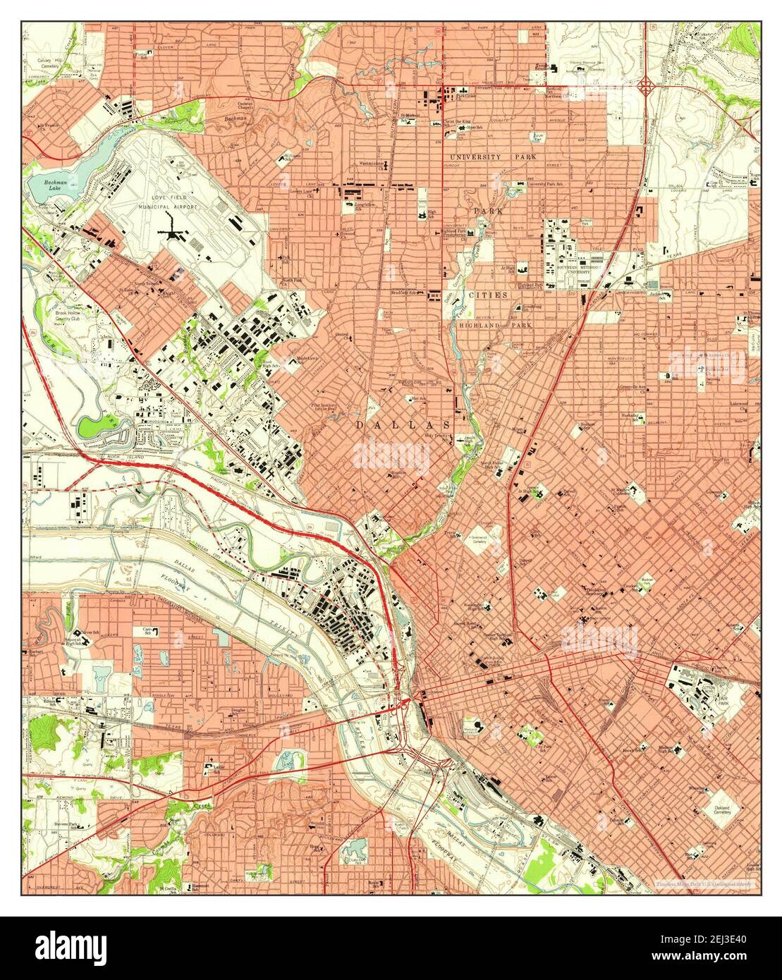 Dallas, Texas, map 1958, 1:24000, United States of America by Timeless ...