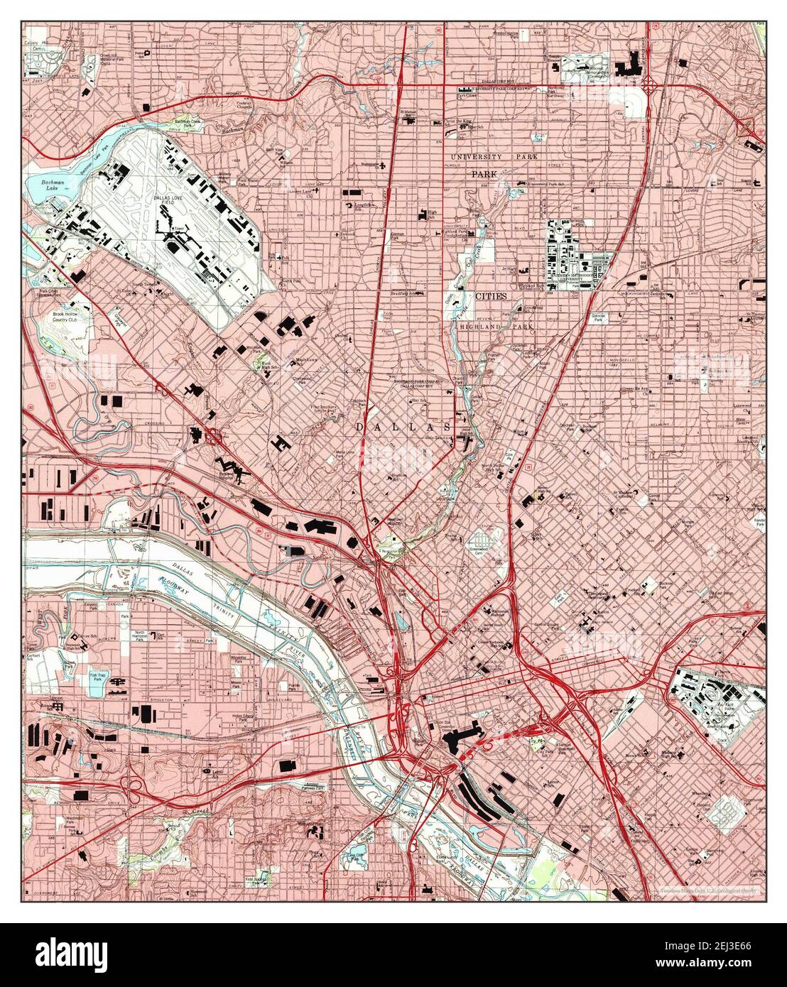 Dallas, Texas, map 1995, 1:24000, United States of America by Timeless ...
