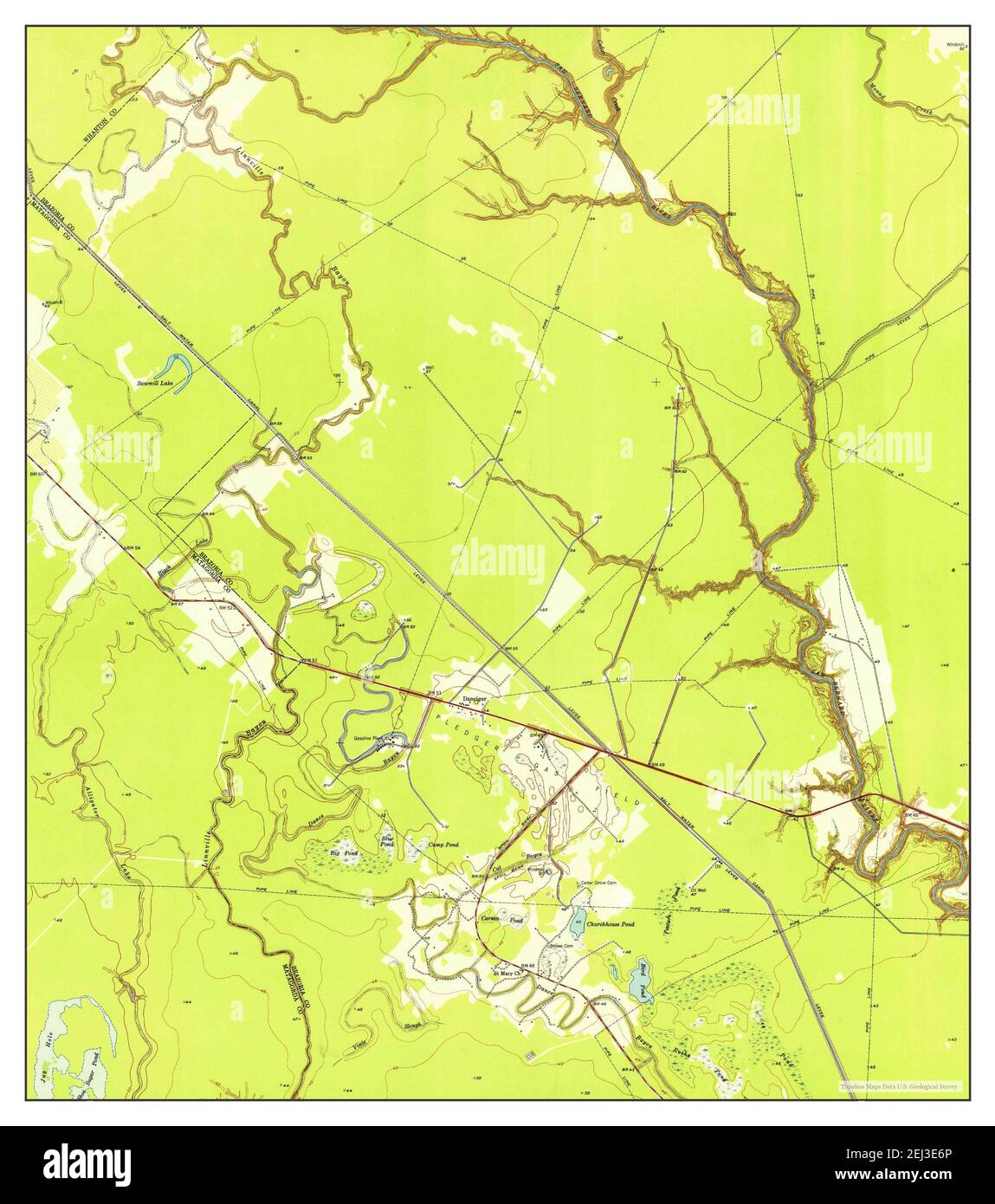 Danciger, Texas, map 1952, 1:24000, United States of America by ...