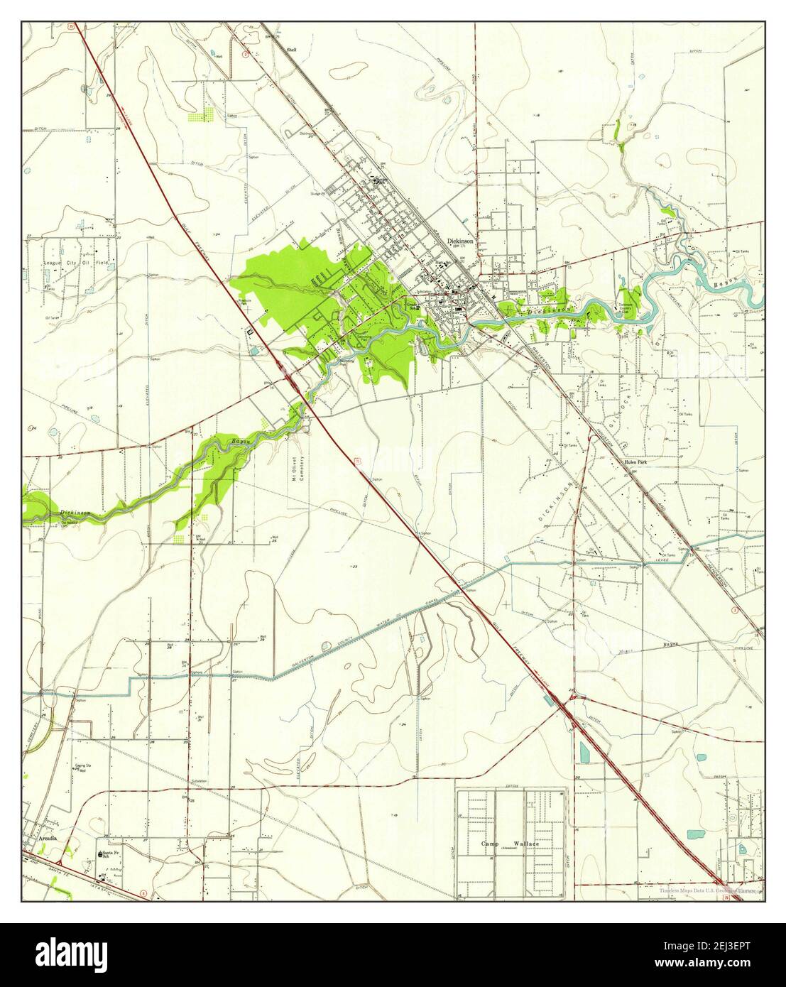 Dickinson, Texas, map 1955, 1:24000, United States of America by ...