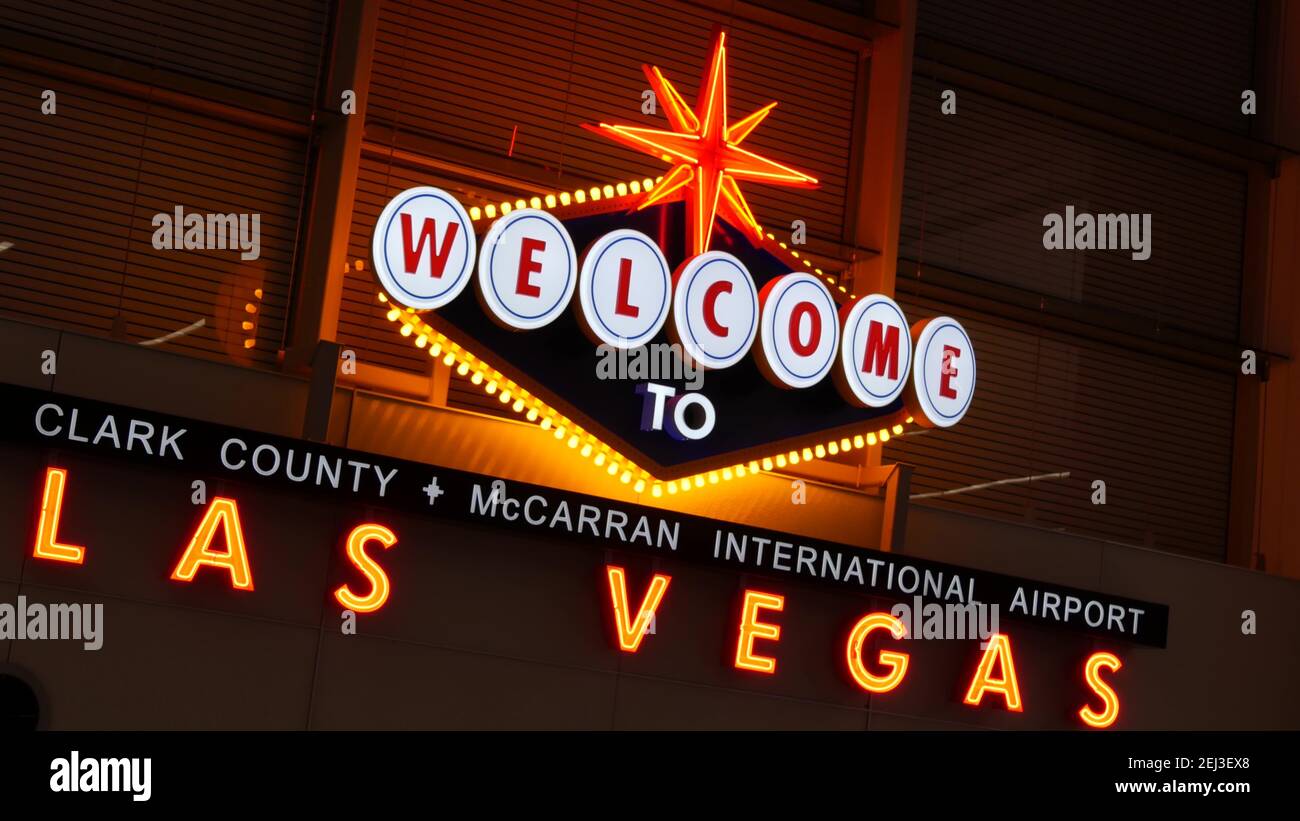 LAS VEGAS, NEVADA USA - 9 MAR 2020: Welcome to fabulous Sin City ...